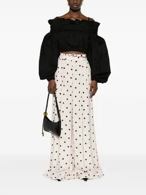 Zimmermann Double Tuck Polka-dot Palazzo Pants