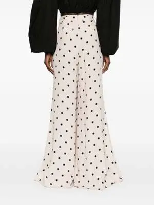 Zimmermann Double Tuck Polka-dot Palazzo Pants