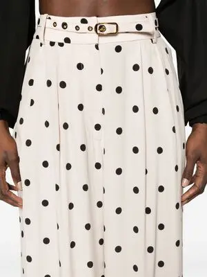 Zimmermann Double Tuck Polka-dot Palazzo Pants