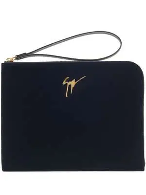 GIUSEPPE ZANOTTI Fabian Logo-plaque Clutch - Blue