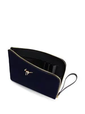 GIUSEPPE ZANOTTI Fabian Logo-plaque Clutch - Blue