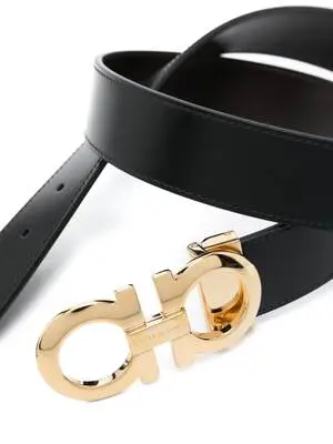 FERRAGAMO Gancini Reversible Belt - Black