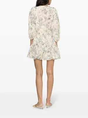 Sandro Josella Floral-print Minidress - Neutrals