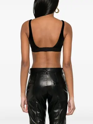 TOM FORD Logo-jacquard Velvet Bralette Top - Black