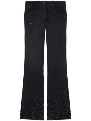 Off-White Embellished Slim-fit Flared Jeans