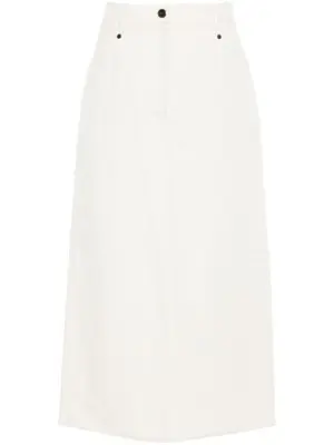 Brunello Cucinelli Linen-blend Straight Skirt