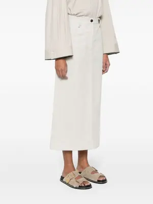 Brunello Cucinelli Linen-blend Straight Skirt