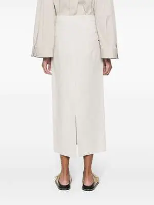 Brunello Cucinelli Linen-blend Straight Skirt