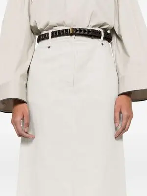 Brunello Cucinelli Linen-blend Straight Skirt