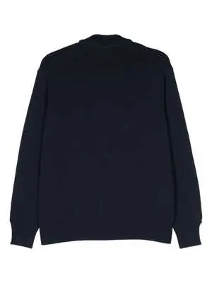 AUTRY Logo-patch Zip-up Cardigan - Blue