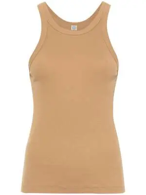 TOTEME Curved Ribbed Tank Top - Neutrals