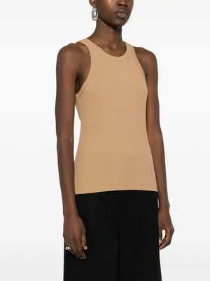TOTEME Curved Ribbed Tank Top - Neutrals