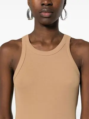TOTEME Curved Ribbed Tank Top - Neutrals