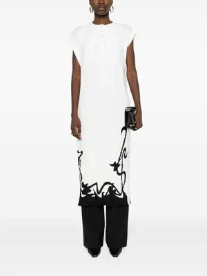 LANVIN Plissé-effect Midi Dress