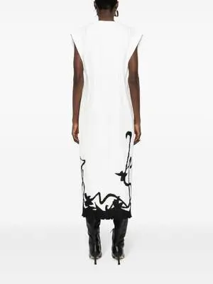 LANVIN Plissé-effect Midi Dress
