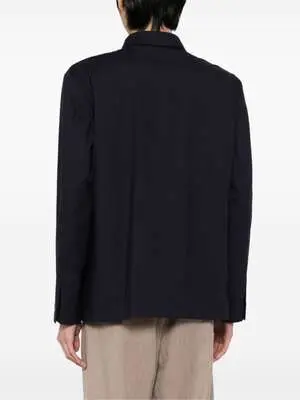 LARDINI Flap-pocket Cotton Shirt Jacket - Blue