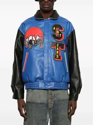 SAINT MXXXXXX X Denim Tears Leather Varsity Jacket