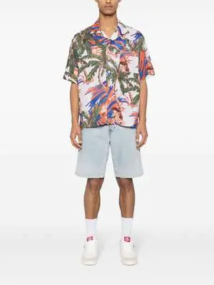 Rhude Floral-print Linen Shirt - White