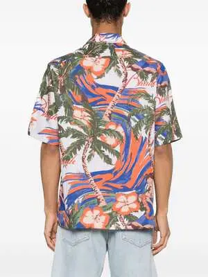Rhude Floral-print Linen Shirt - White