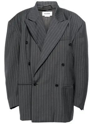 HED MAYNER Striped Double-breasted Blazer