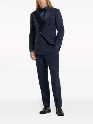 Brunello Cucinelli Silk Tuxedo Suit - Blue