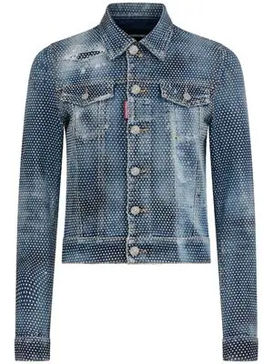 Dsquared2 Crystal-embellished Denim Jacket - Blue