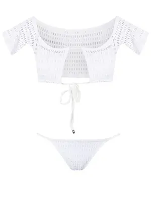 AMIR SLAMA Open-knit Bikini Set - White