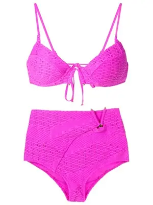 AMIR SLAMA Woven Cut-out Bikini Set - Pink