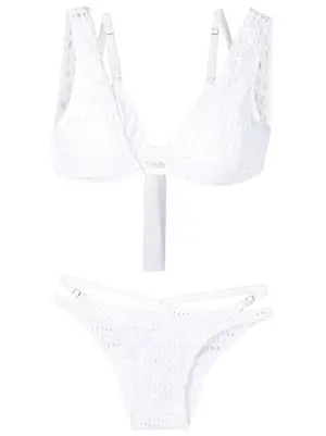 AMIR SLAMA Open-knit Layered Bikini Set - White