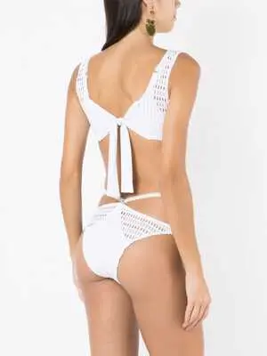 AMIR SLAMA Open-knit Layered Bikini Set - White