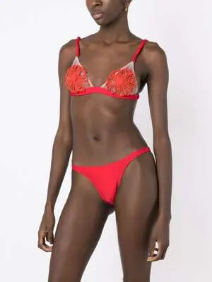 AMIR SLAMA Floral-appliqué Bikini