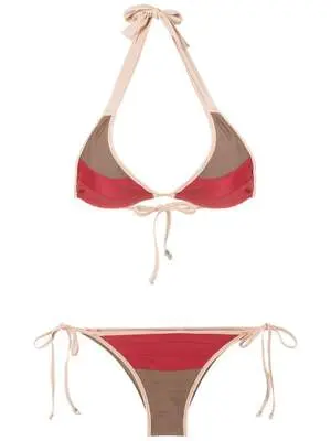 AMIR SLAMA Colour-block Bikini Set - Neutrals