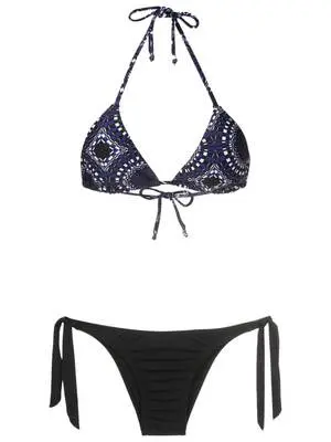 AMIR SLAMA Abstract-pattern Triangle Bikini - Black