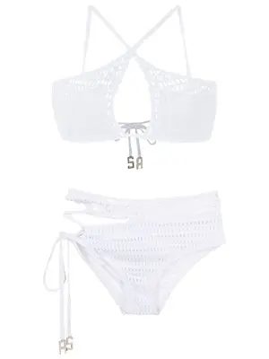 AMIR SLAMA Keyhole-detail Open-knit Bikini