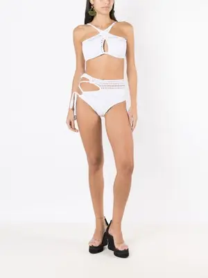 AMIR SLAMA Keyhole-detail Open-knit Bikini
