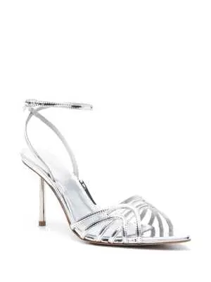 LE SILLA Bella Leather Sandals - Silver