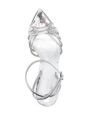 LE SILLA Bella Leather Sandals - Silver