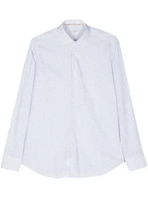 TINTORIA MATTEI 954 Geometric-print Cotton Shirt