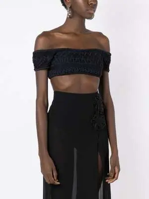 AMIR SLAMA Off-shoulder Cropped Top