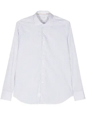 TINTORIA MATTEI 954 Geometric-print Cotton-blend Shirt