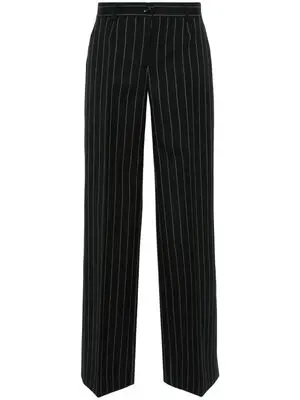 Dolce & Gabbana Pinstriped Straight-leg Trousers - Black