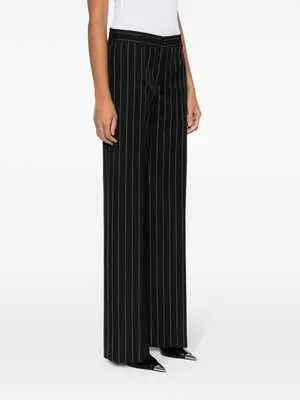 Dolce & Gabbana Pinstriped Straight-leg Trousers - Black