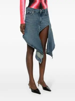 Y/project Cut-out Denim Miniskirt