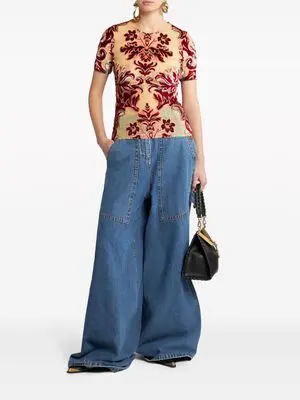 Etro Pegaso Embroidery Wide-leg Jeans