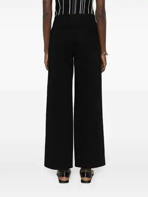 TOTEME Organic Cotton Wide Leg Chino Trousers - Black