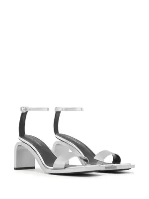COURREGES Stream Mirror 70mm Leather Sandals - Silver