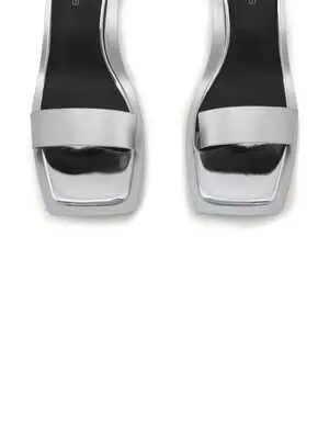 COURREGES Stream Mirror 70mm Leather Sandals - Silver
