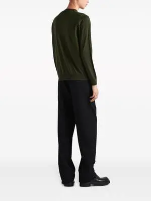 Prada Logo-embroidered Wool Jumper - Green