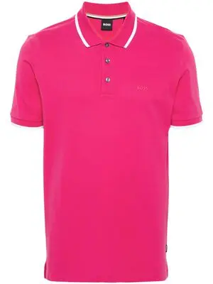 BOSS Logo-rubberised Cotton Polo Shirt