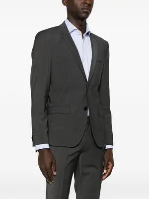 BOSS Notched-lapels Single-breasted Blazer - Grey